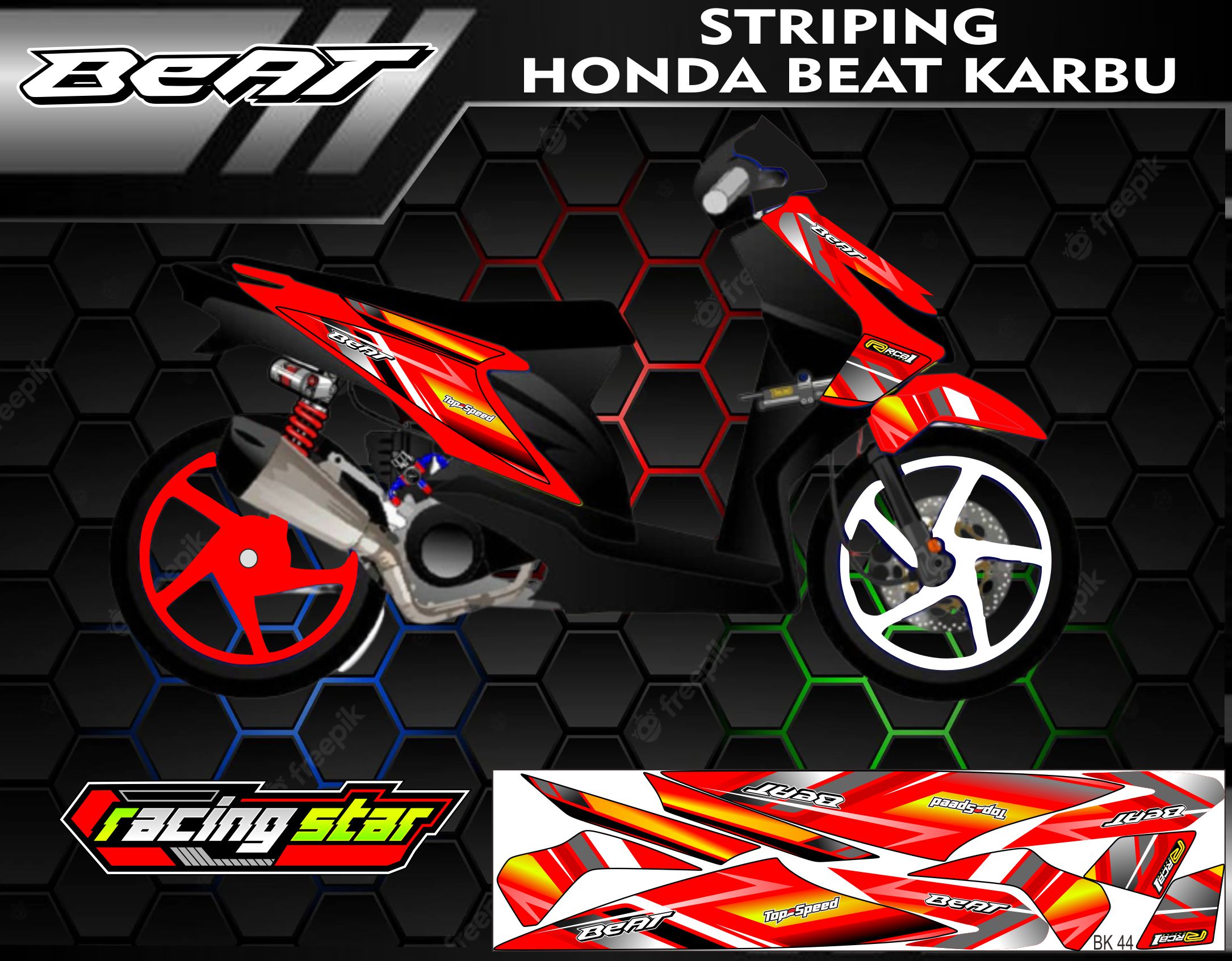 STRIPING STIKER BEAT KARBU VARIASI RACING #STRIPING BEAT#STRIPING KEREN ...