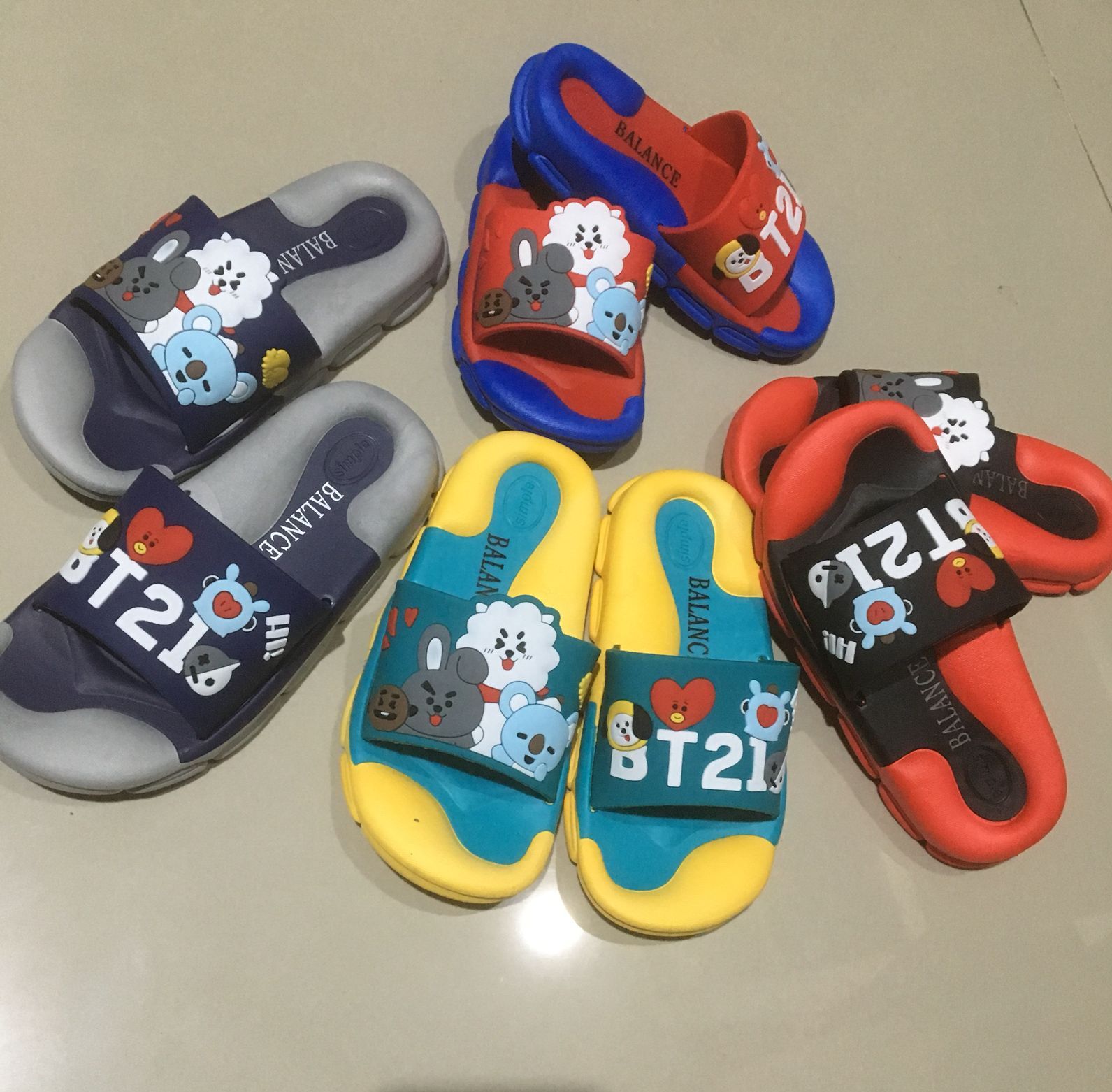 LUCU DAN CANTIK BANGET SANDAL BT21 BUAT ANAK ANAK 520-7 UK 24/35,PRODUK ...