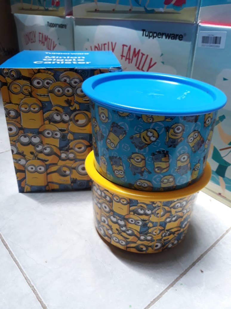 Minion Giggle Canister (2) toples tupperware | Lazada Indonesia