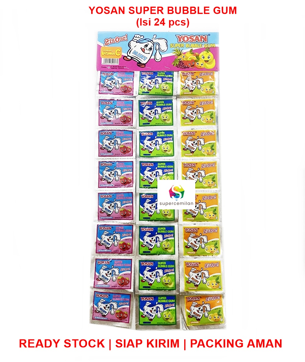 Yosan Super Bubble Gum Permen Karet (isi 24 pcs) | Lazada Indonesia