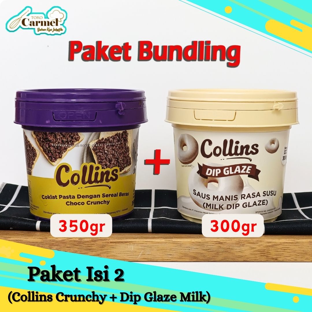 (PAKET ISI 2) Choco Crunchy 350gr & Collins Glaze 300gr Selai Collins ...