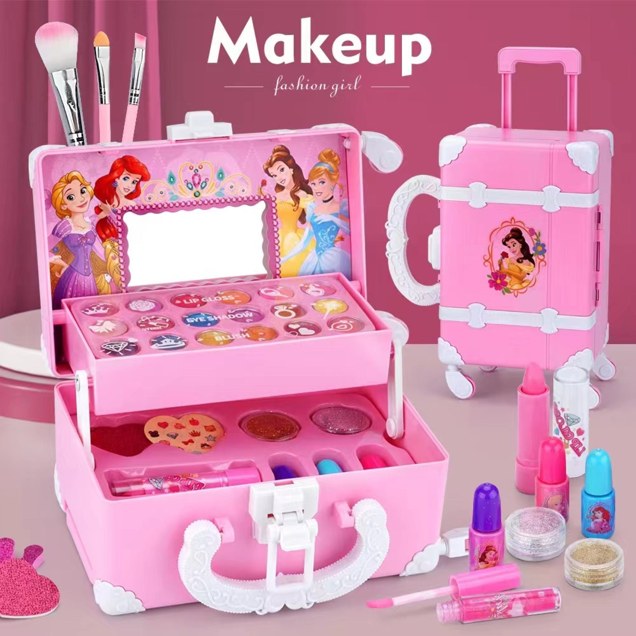 FUNTOY Mainan Make Up set Anak Girl Pretend Play Anak Makeup Tas Mainan ...