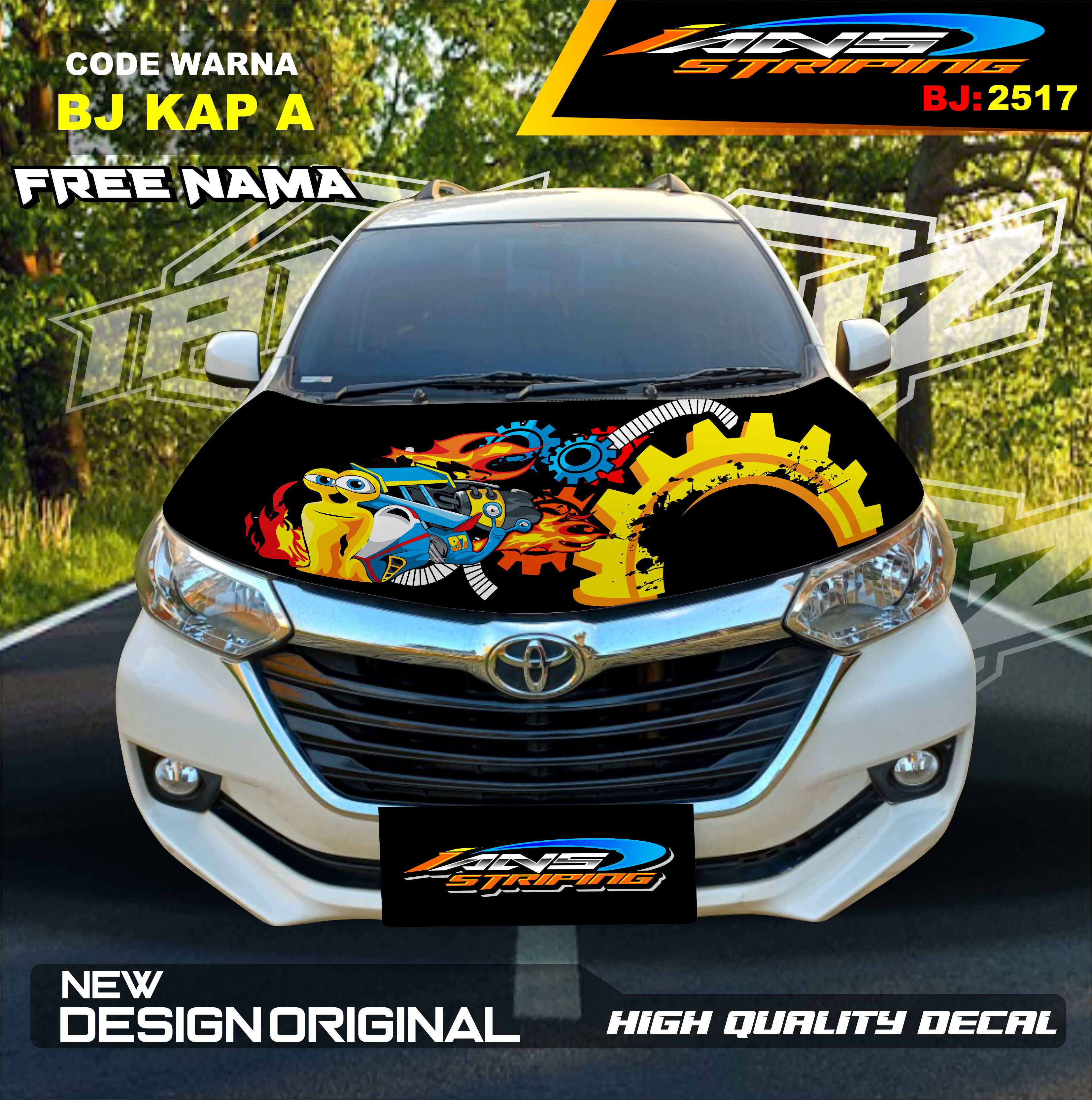 STIKER DECAL KAP MOBIL BRIO / STIKER KAP DEPAN MOBIL AGYA / STIKER ...