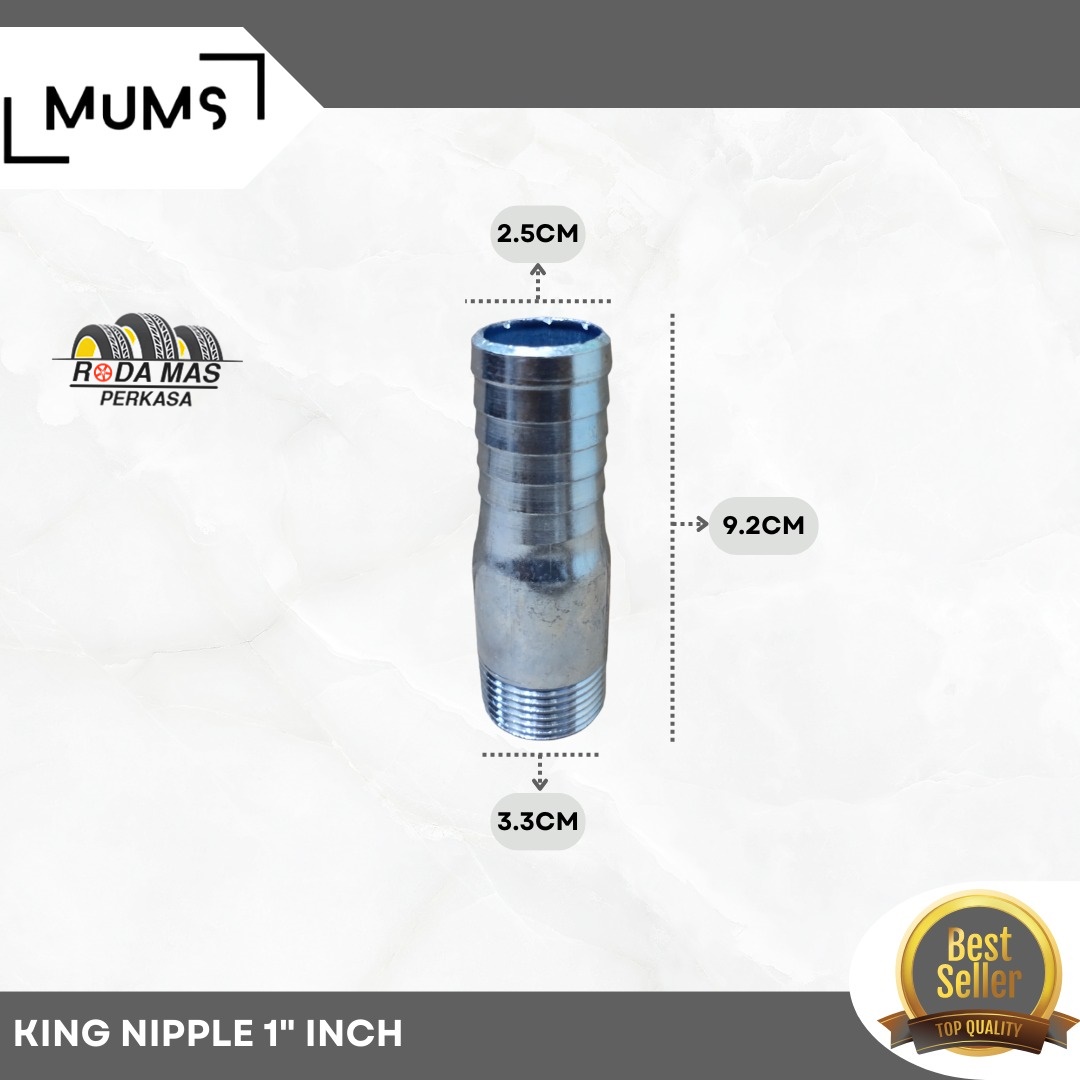 Rm - King Nipple 1 Inch Nepel Selang Galvanis Sambungan Pipa Npt 1 ...