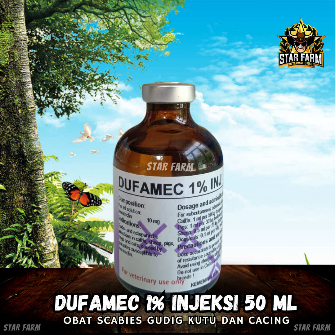 Dufamec 1% Injeksi 50 Ml Obat Scabies Gudig Kutu dan Cacing Pada Sapi ...