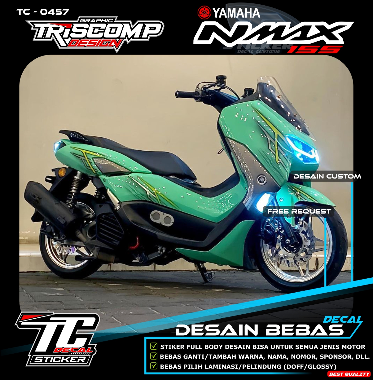 Sticker fullbody Decal NMAX New Super glossy Mengkilap Motif Tosca List ...
