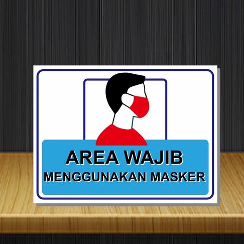 STIKER AREA WAJIB MEMAKAI MASKER | Lazada Indonesia