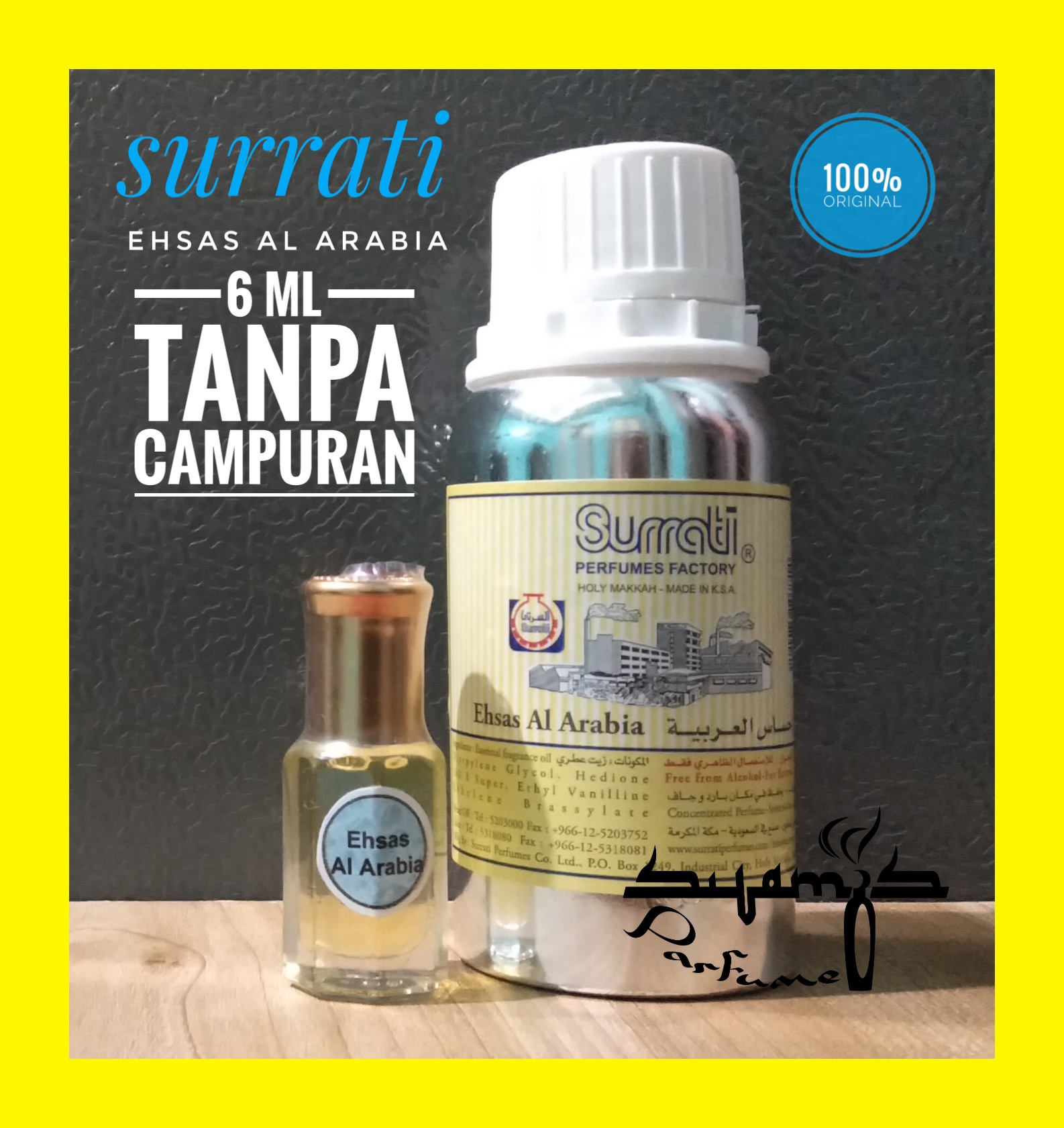 MINYAK WANGI ARAB SURRATI EHSAS AL ARABIA 6 ML TANPA CAMPURAN | Lazada ...