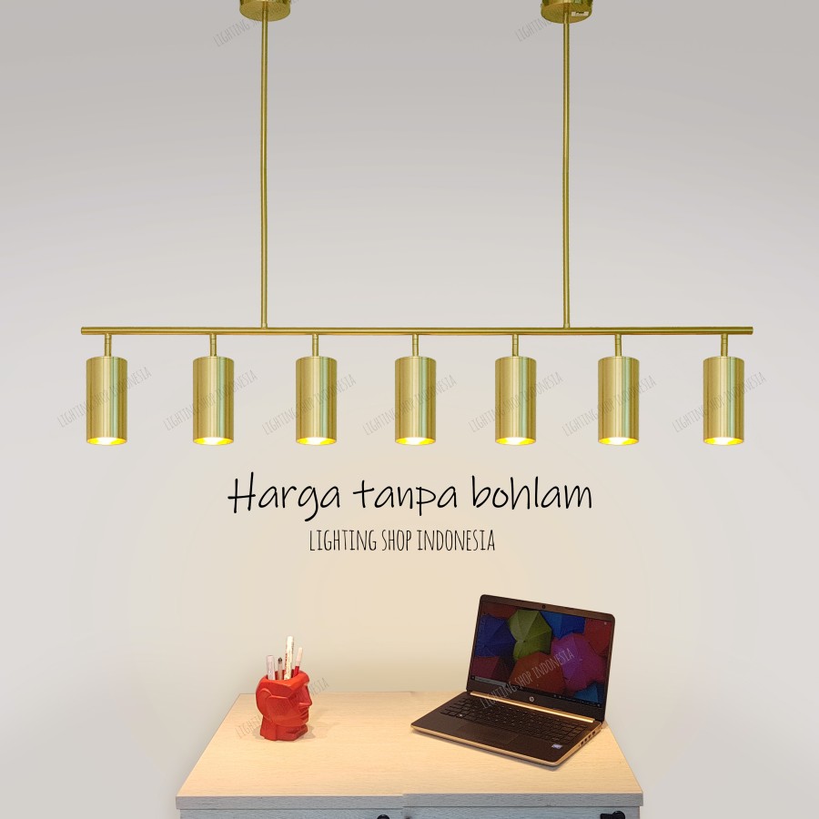 Lampu gantung gold panjang 130cm sorot spotlight dining table resto ...