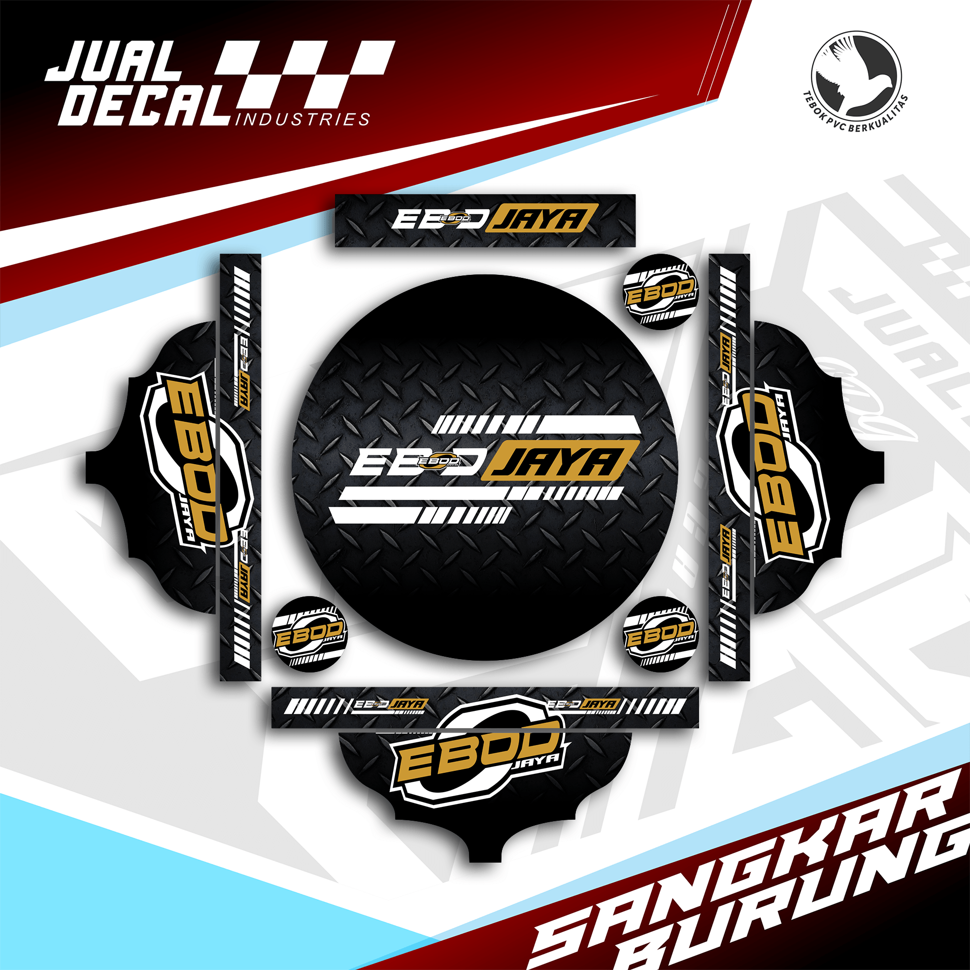 Stiker Tebok Lovebird EBOD JAYA Decal Sangkar Batman Burung New Kandang Bulat Love Bird Bisa ...