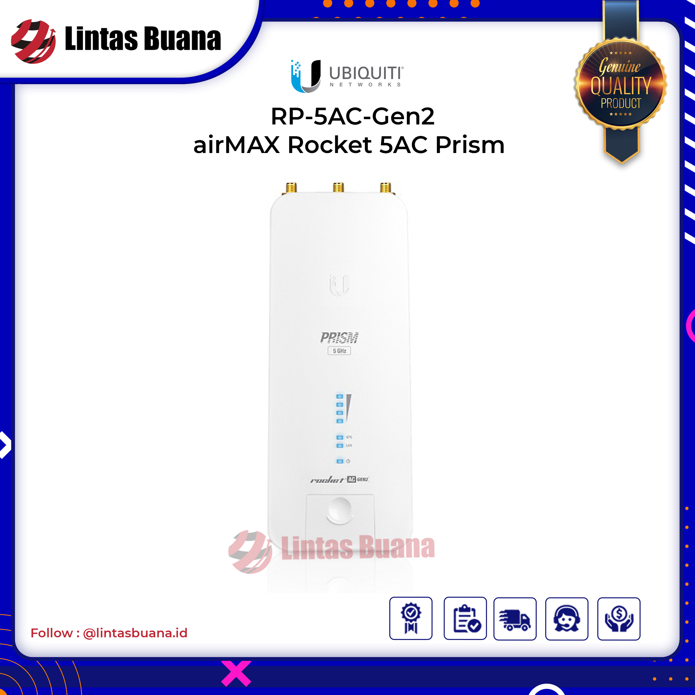 Ubiquiti RP‑5AC‑Gen2 airMAX Rocket 5AC Prism Gen2 ac - Rocket Prism 5ac ...