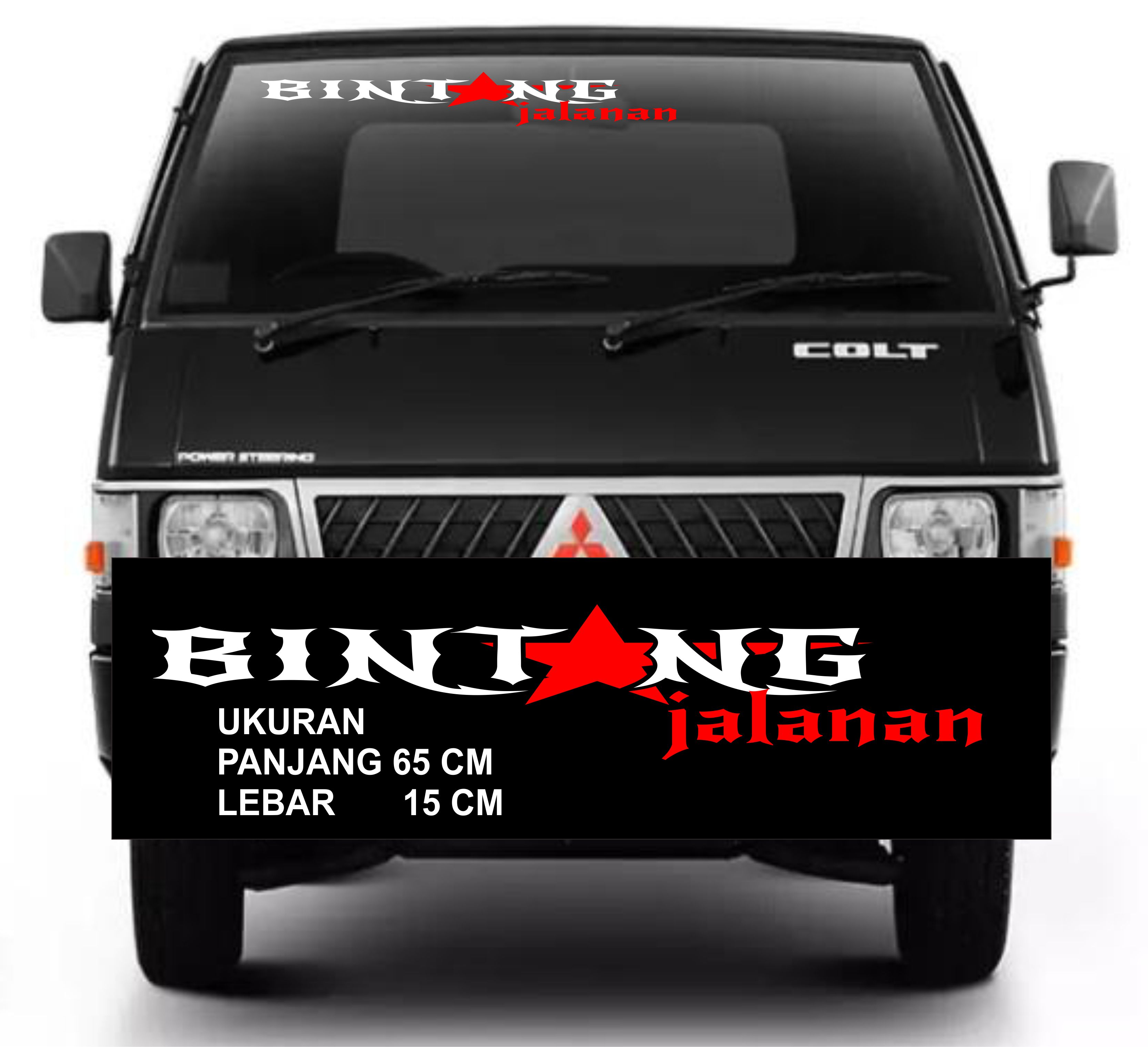 stiker mobil,cutting sticker kaca depan mobil pick up L300 truk dengan ...