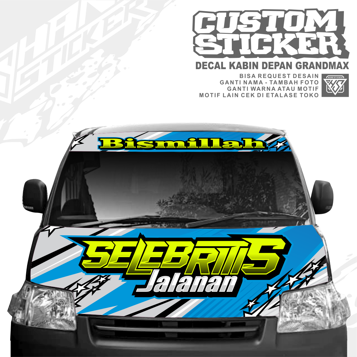 Decal Kabin Depan Grand Max Bisa request desain Atau Stiker Grandmax ...