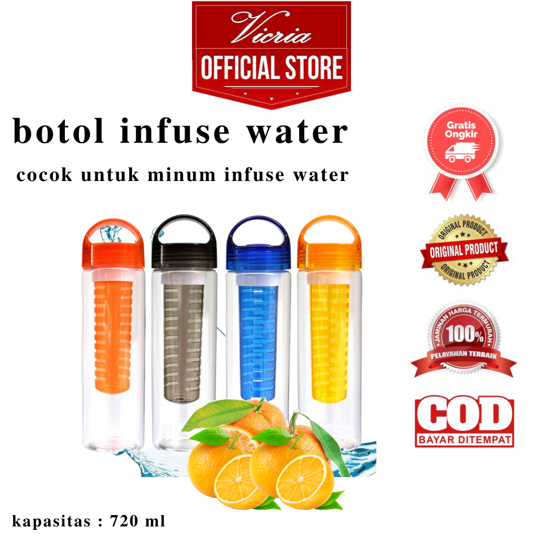 VICRIA BOTOL - BOTOL INFUSED WATER BOTOL MINUM BUAH 720 ML | Lazada ...