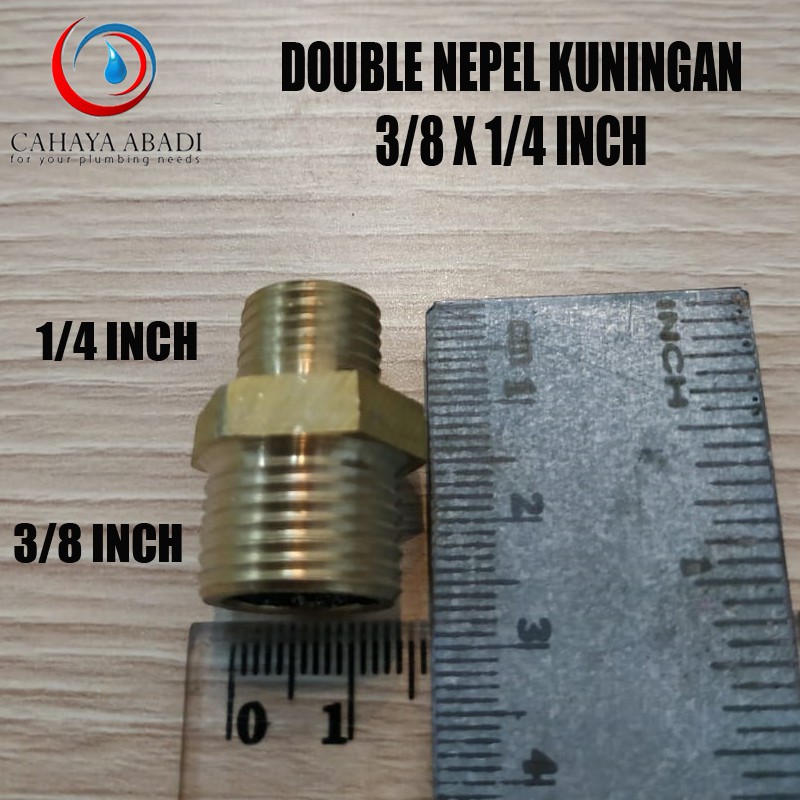 DOBEL NEPEL KUNINGAN - 3/8 X 1/4 INCH - DOUBLE NEPLE - DOBLE NEPEL ...