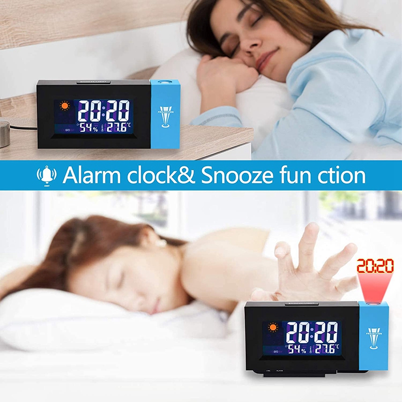 Alarm Clock with Projector Digital Alarm Clock for Bedside Fashion ...