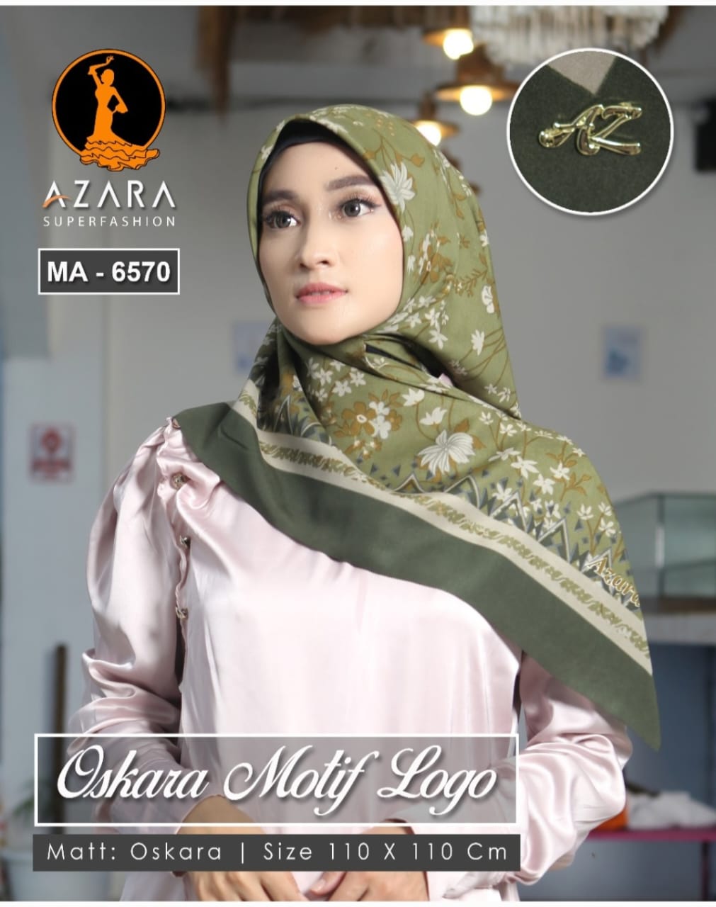 DAPAT 10 HIJAB SEGIEMPAT AZARA OSKARA MOTIF LOGO METAL | Lazada Indonesia