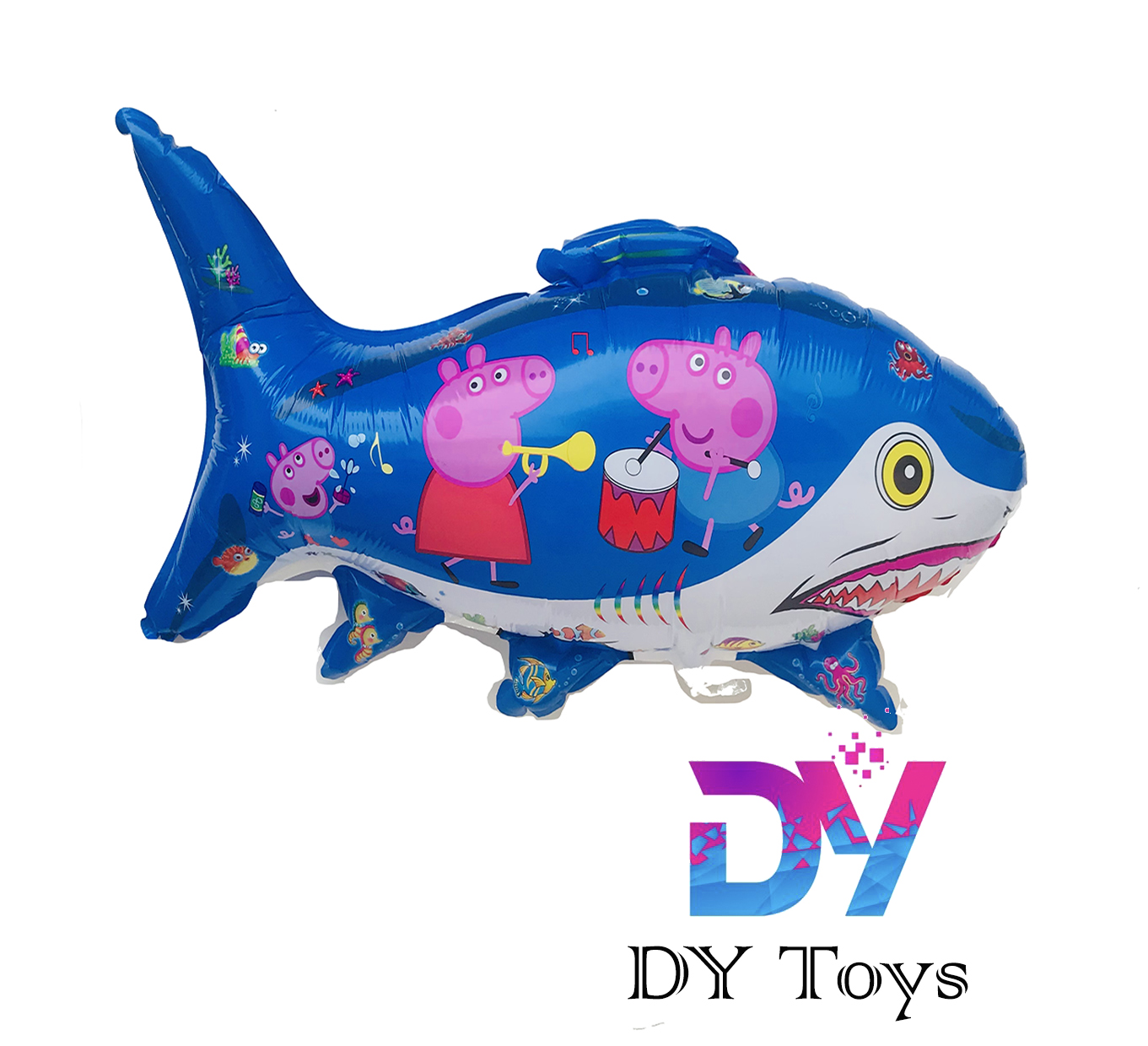 Balon Foil ikan Hiu Pepa / Balon karakter ikan hiu Biru / Balon Gas Hiu ...
