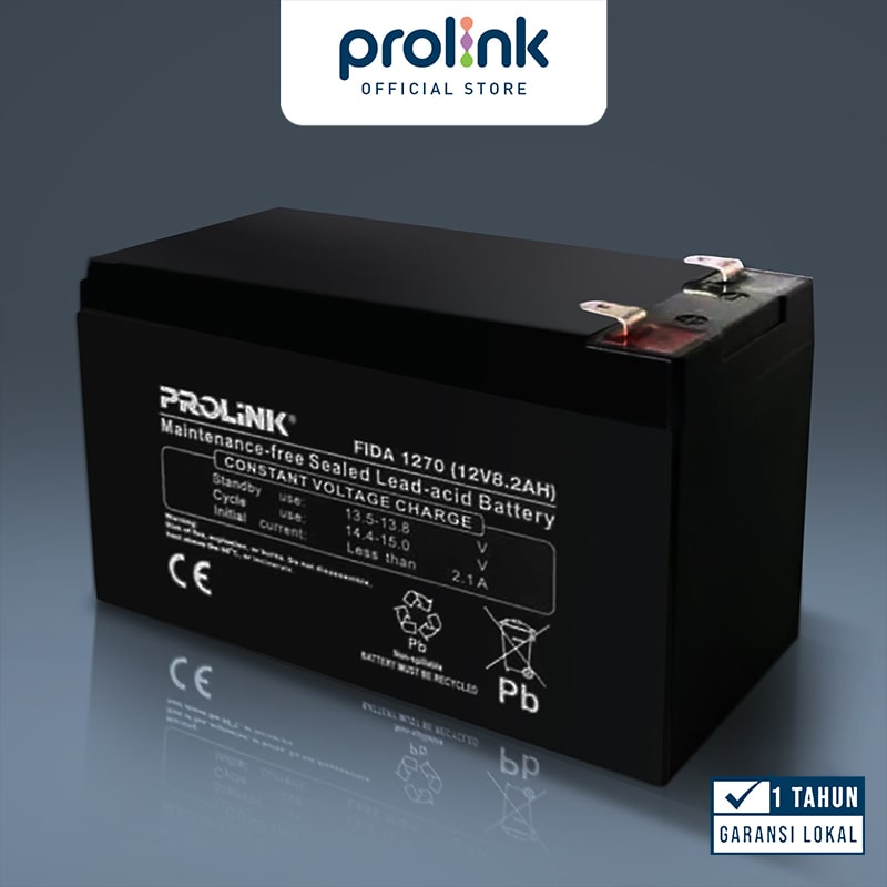Prolink Baterai UPS [12V/ 8.2AH/ UPS/ VRLA] Hitam | Lazada Indonesia