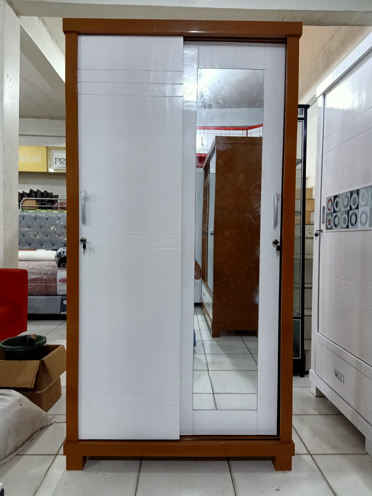 Lemari Pakaian / Lemari Baju Sliding 2 Pintu | Lazada Indonesia