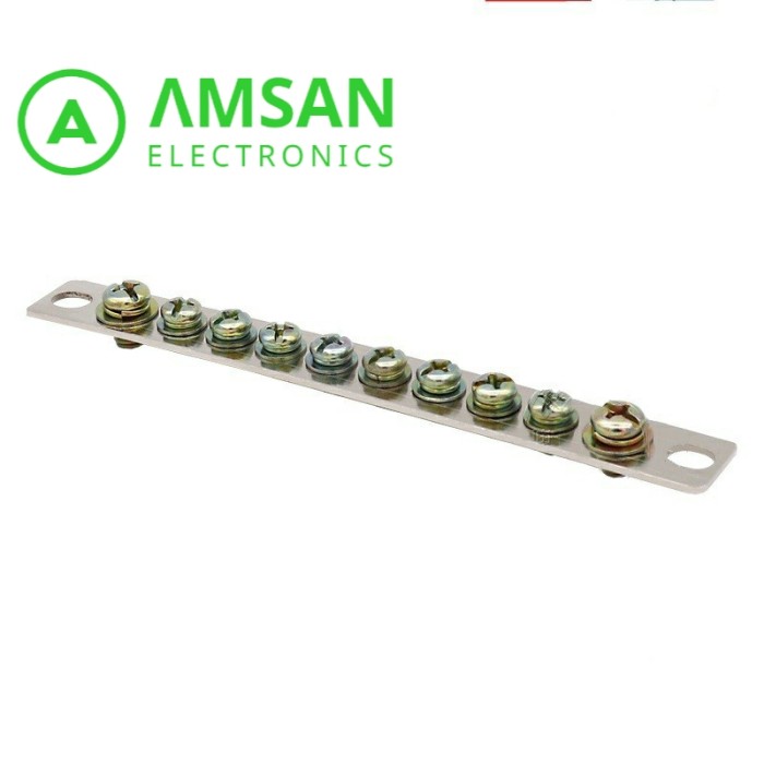 Busbar 2x20 5 7 10 lubang tebal 2mm lebar 20mm | Lazada Indonesia