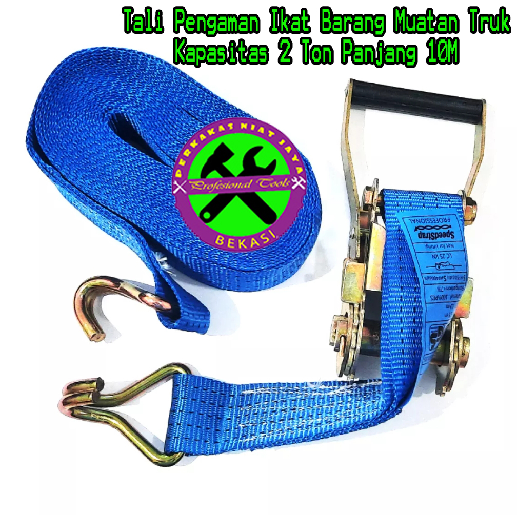 TALI PENGIKAT BARANG KE TRUCK RACHET TIE DOWN 2"X10M SS TALI KREK CARGO ...