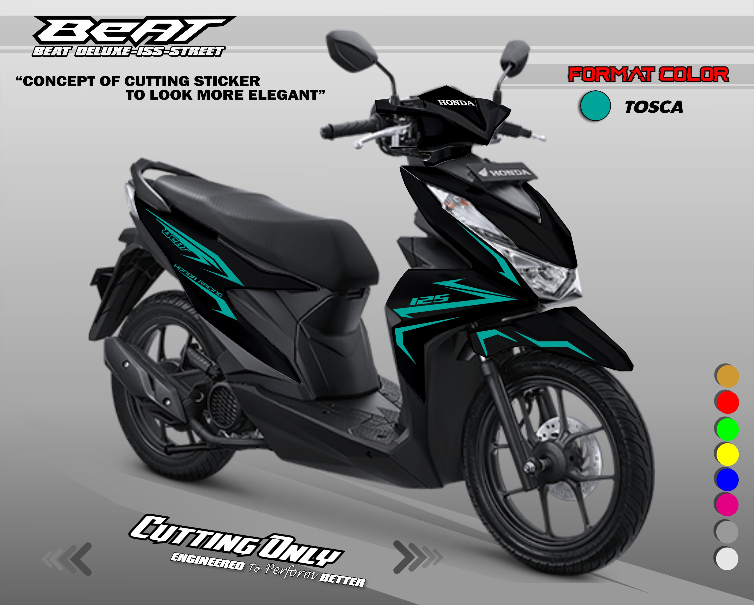 Termurah Sticker BEAT DELUXE ISS STREEET - Stiker Striping Cutting Body ...