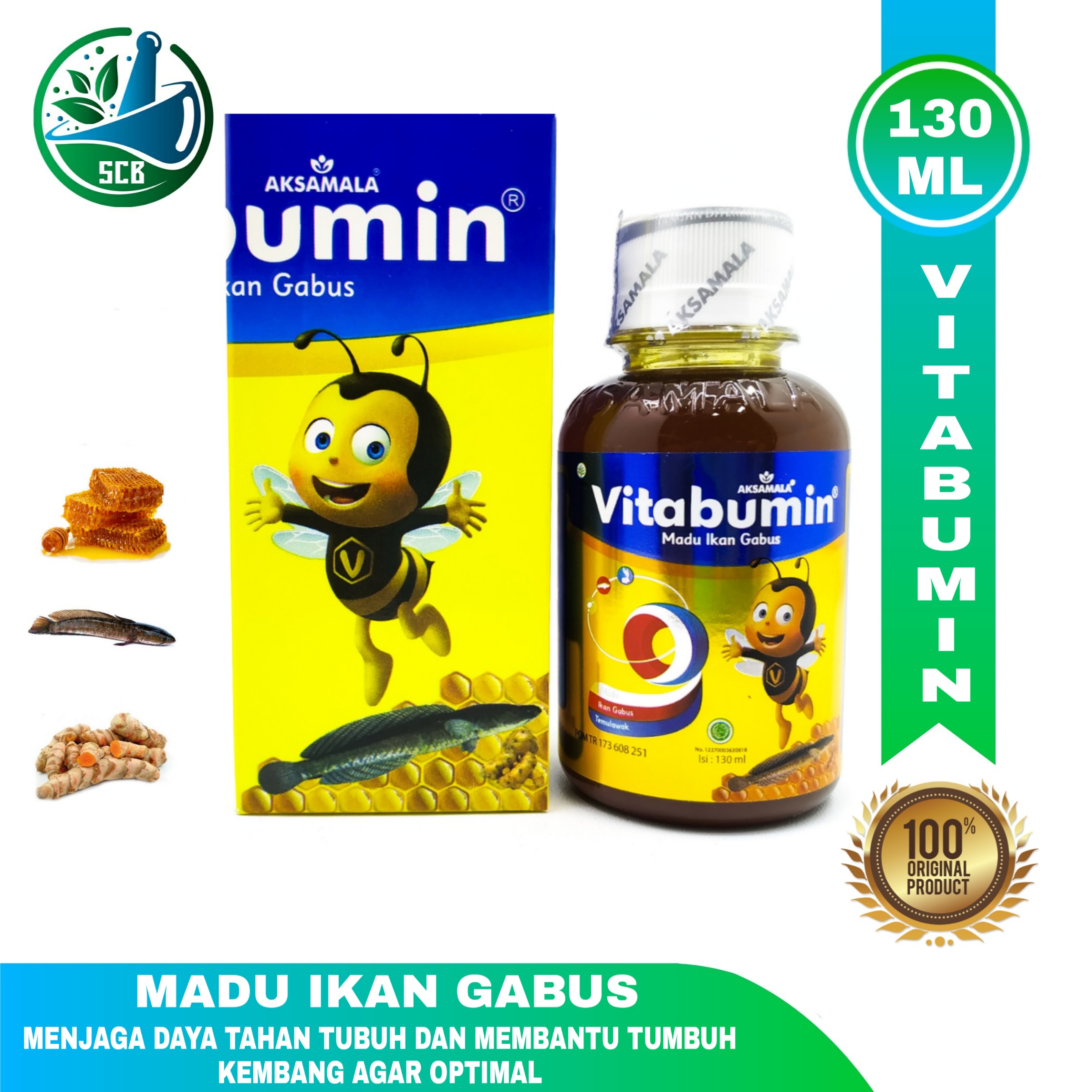 Vitabumin Madu Ikan Gabus 130mL - Multivitamin Anak | Lazada Indonesia