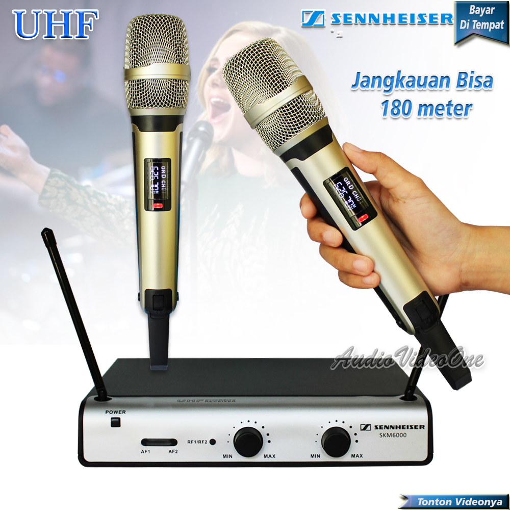 Mic Wireless SENNHEISER SKM 6000 Microphone Vocal 2 Handle Mikrofon Nirkabel Mik Karaoke ...