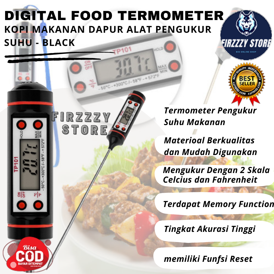 Digital Food Termometer Kopi Makanan Dapur Alat Pengukur Suhu - Black ...