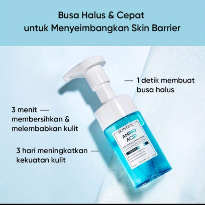 Skintific Amino Acid Ultra Gentle Cleansing Mousse/ sabun cuci muka ...