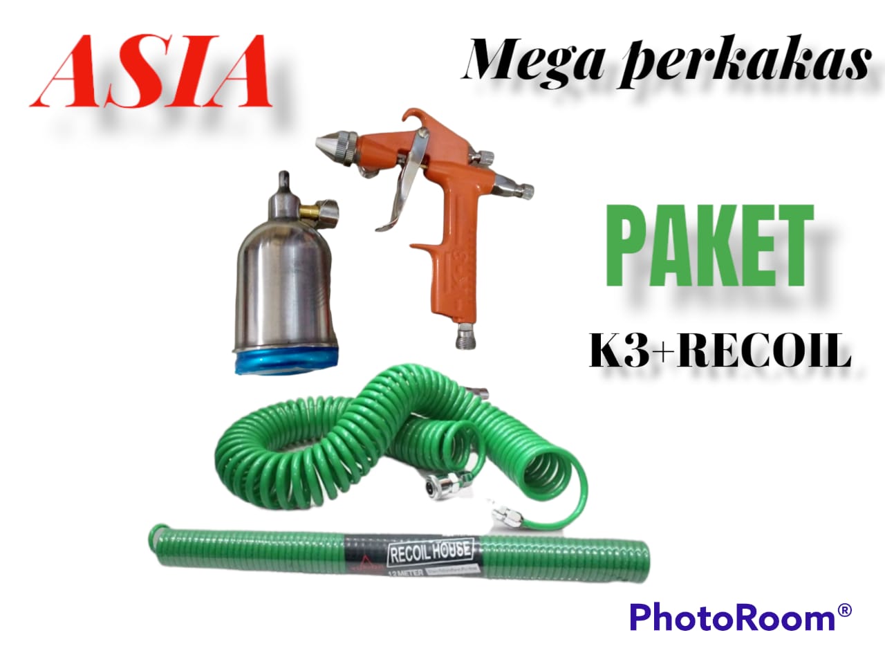 Spray Gun K3 toseki Spet Cat Semprot Tabung Atas Plus Selang Recoil ...