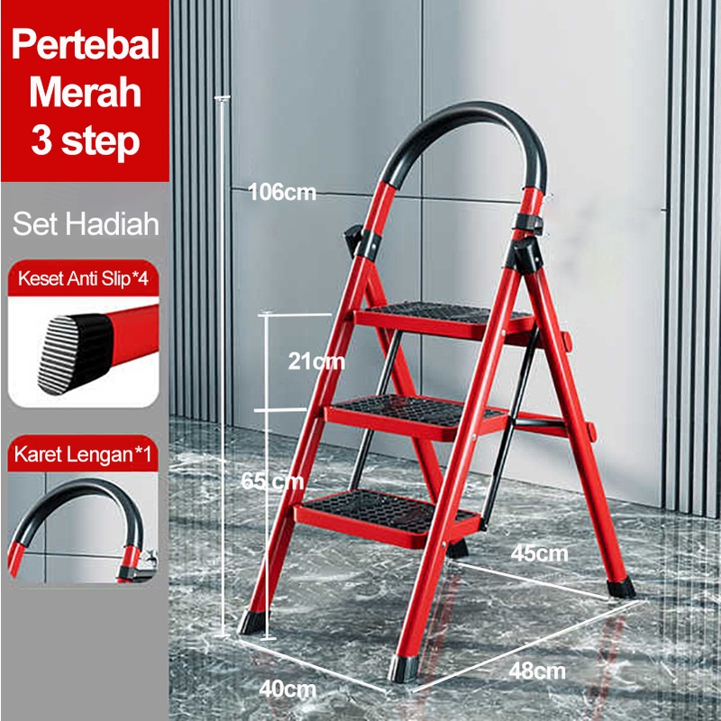 3-6 Step Tangga Rumah Lipat Tangga Besi Lipat Household Steel Ladder ...
