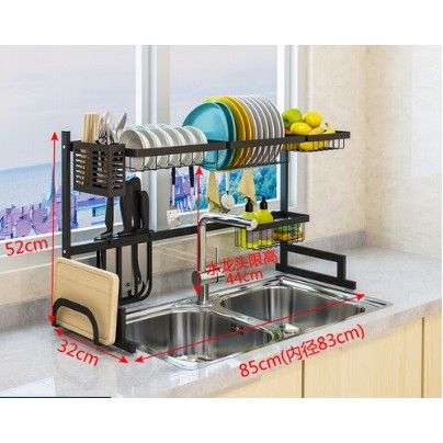 Rak Piring Dapur 85 CM Rak tiris Tempat Cuci Piring Stainless Steel ...