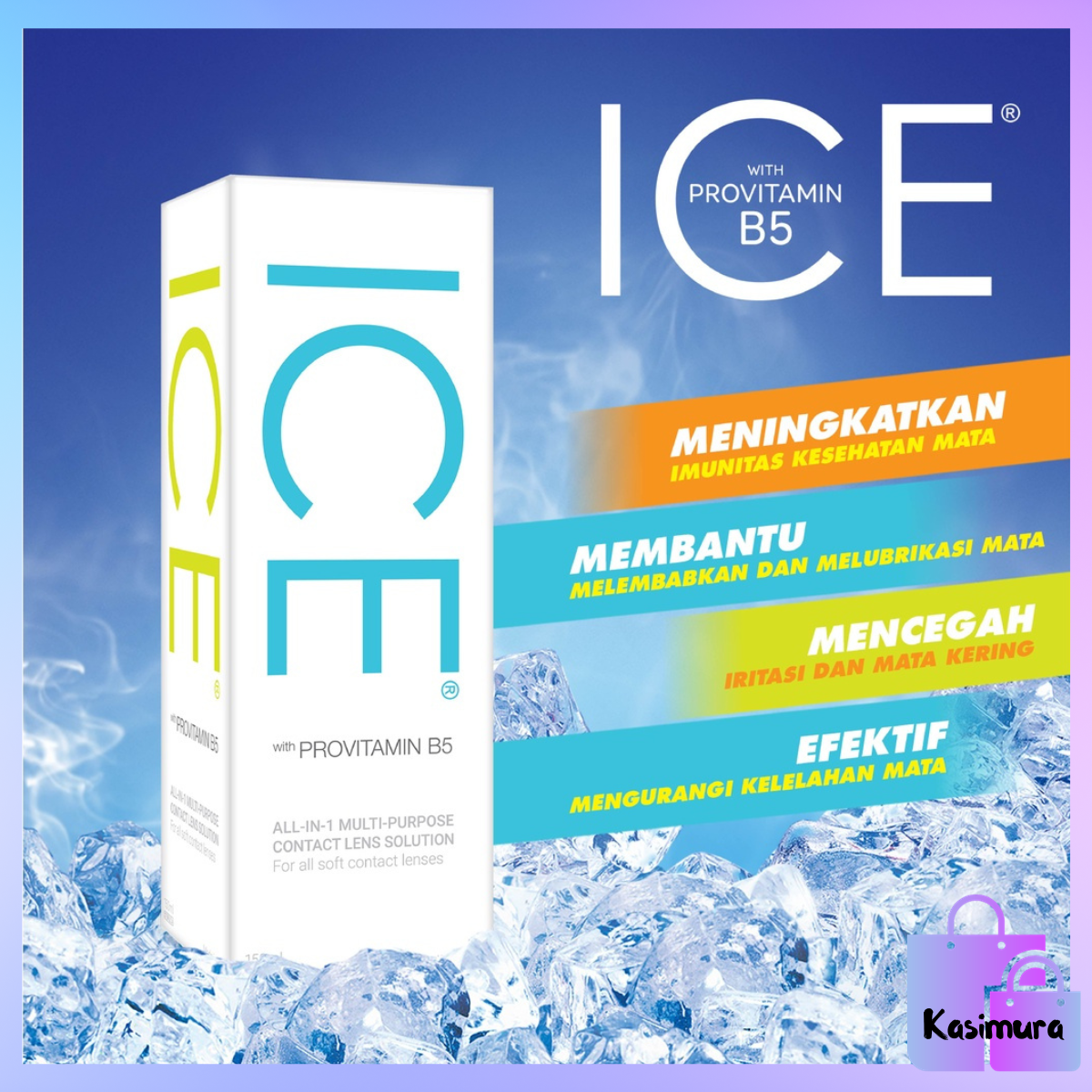 Cairan Softlens Ice 60ml / cairan pembersih softlens / air softlens ...