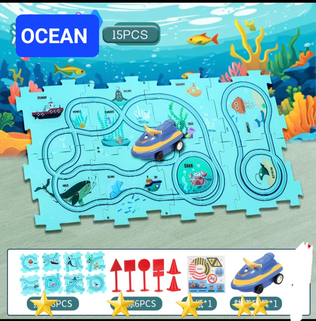 MAINAN TRACK PUZZLE RACE CAR JALUR KERETA FLEKSIBEL | Lazada Indonesia