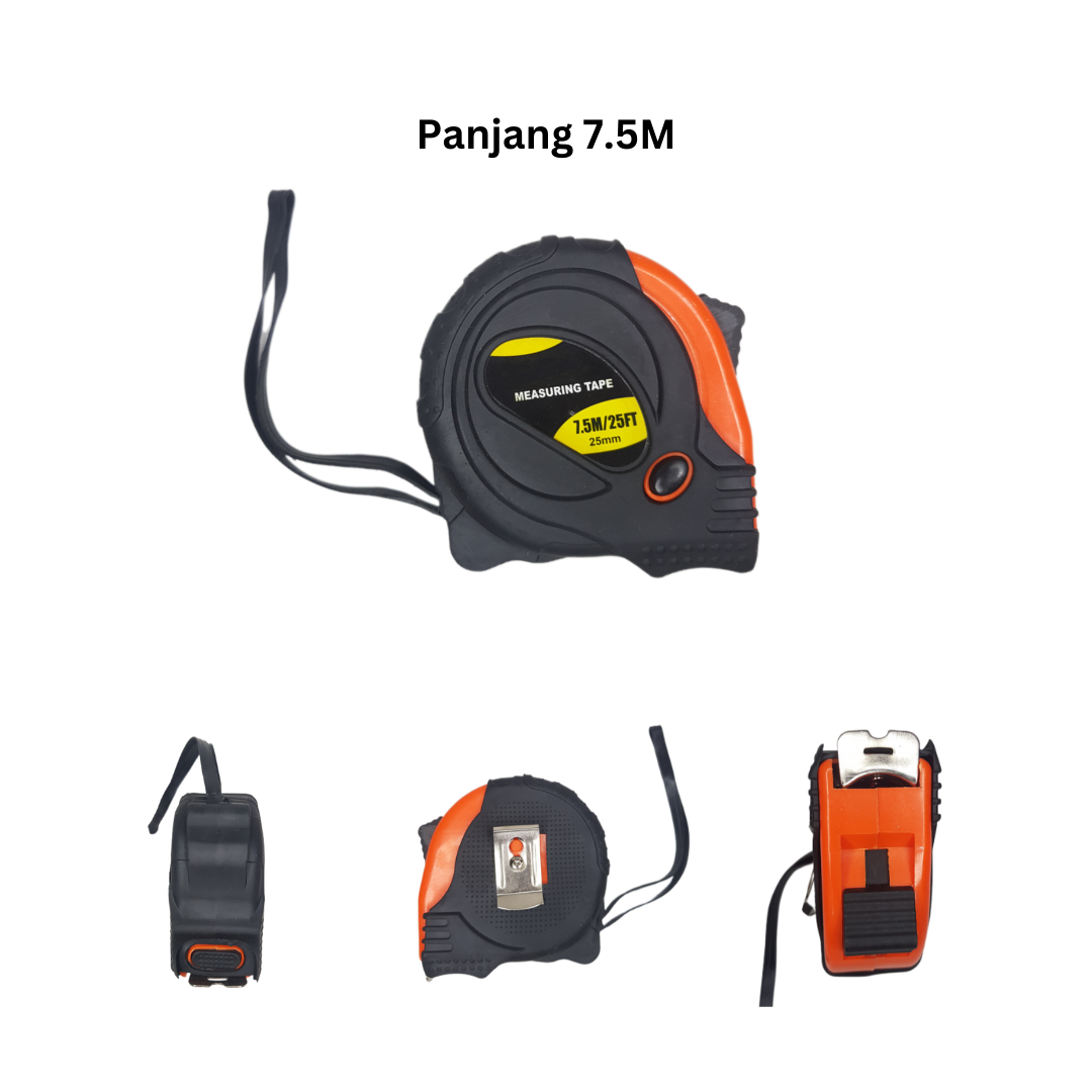 ALAT UKUR METERAN ROLL METER TANGAN KETUPAT TUKANG BANGUNAN GULUNG ...