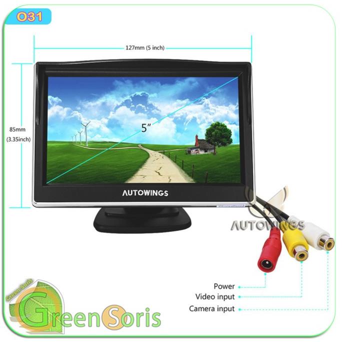 Tv Monitor Kamera Tampak Belakang Parkir Mobil TFT LCD 5 Inch - Hitam ...