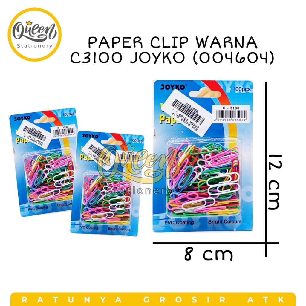 PAPER CLIP WARNA C3100 JOYKO / PENJEPIT KERTAS WARNA / PAPERCLIP ...