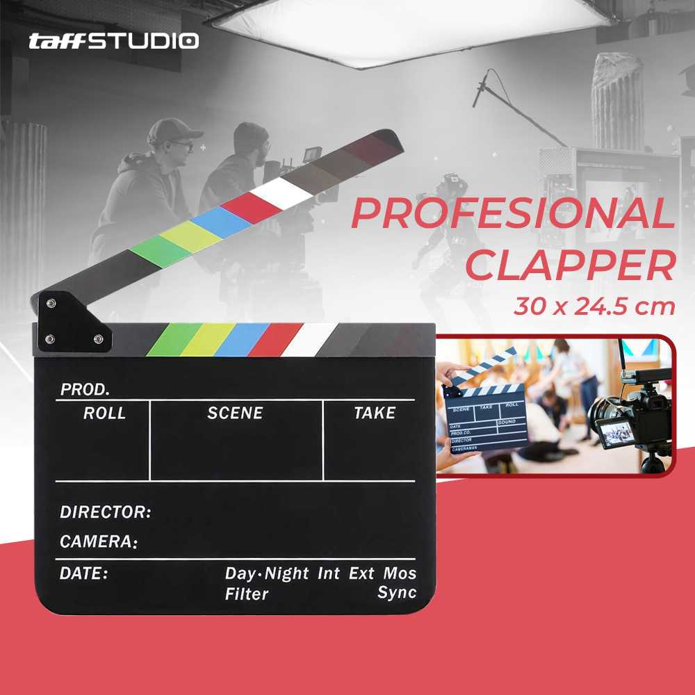 BISA COD - Profesional Clapper Board Colorful Acrylic - TS-3EL / Papan ...