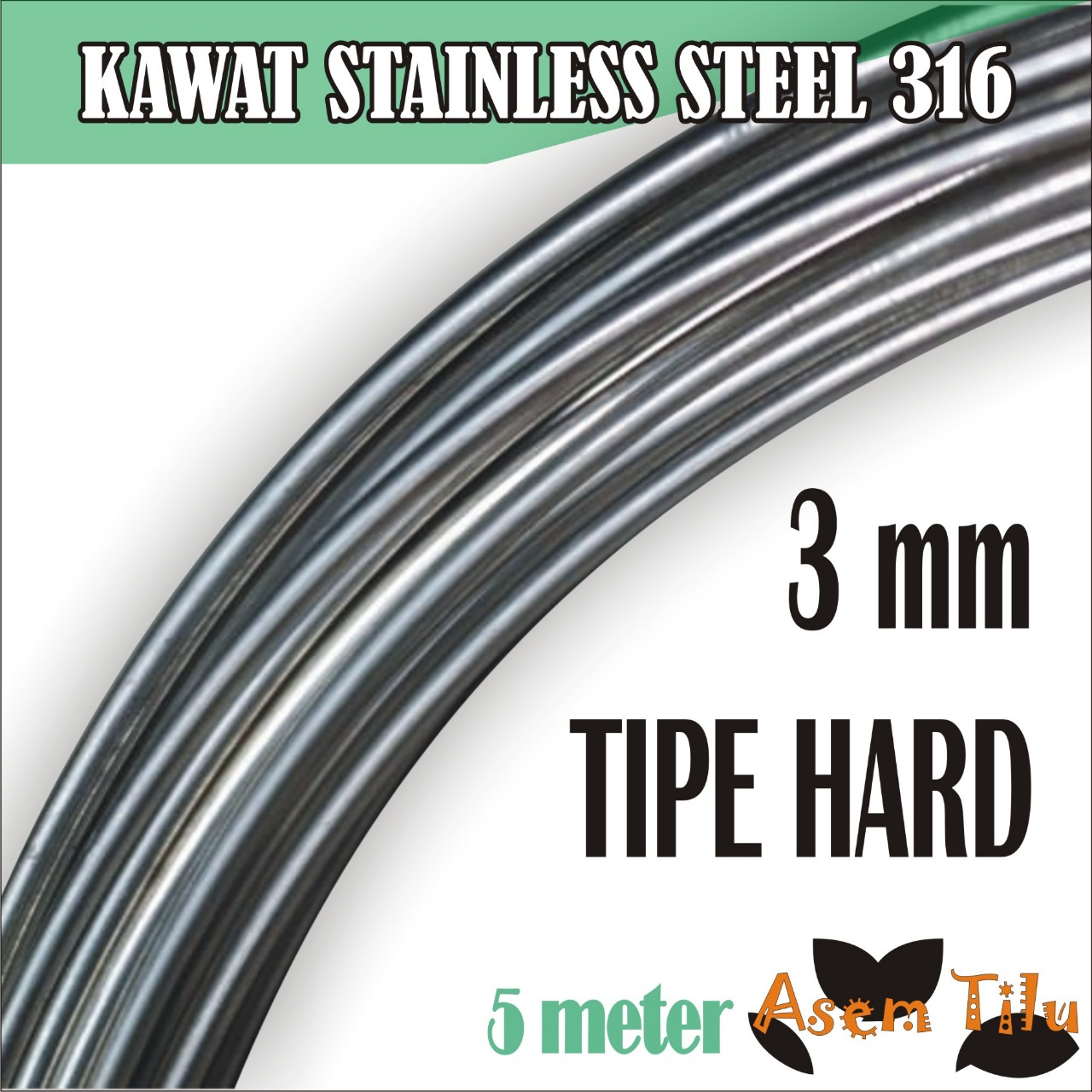 Kawat Stainless Steel 316 Hard 3mm 5 meter | Lazada Indonesia