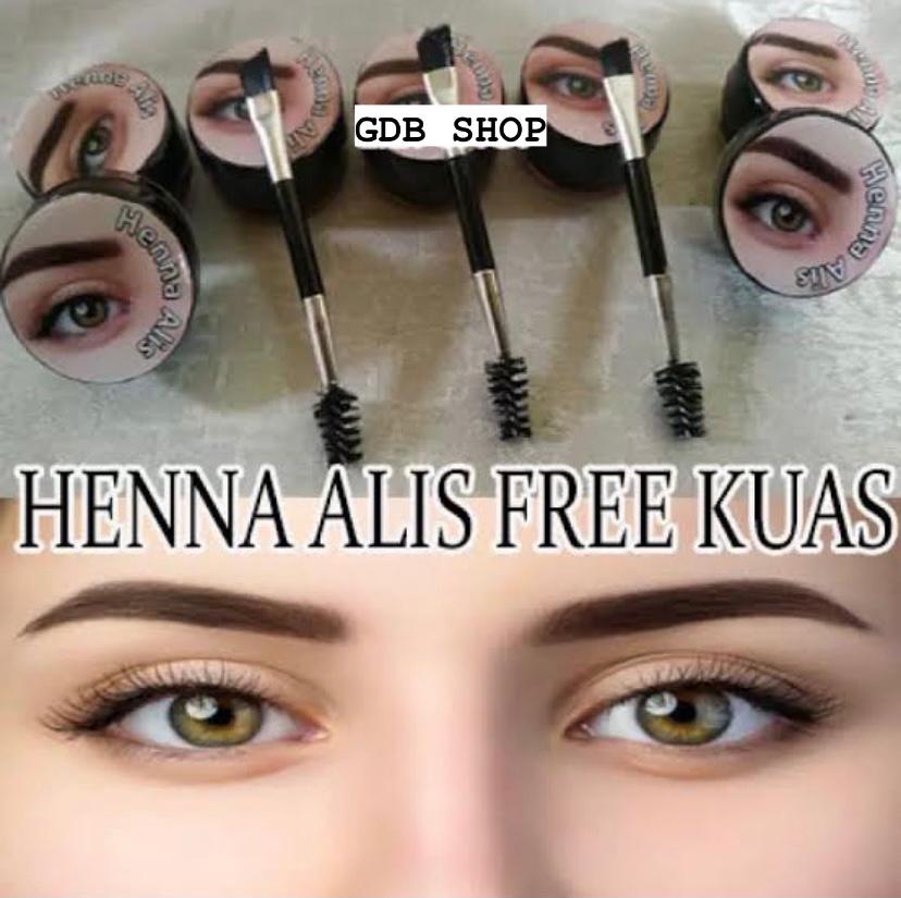 Henna Alis Al Latif/Azzahra Coklat dan Hitam Tahan Lama Halal Alis ...
