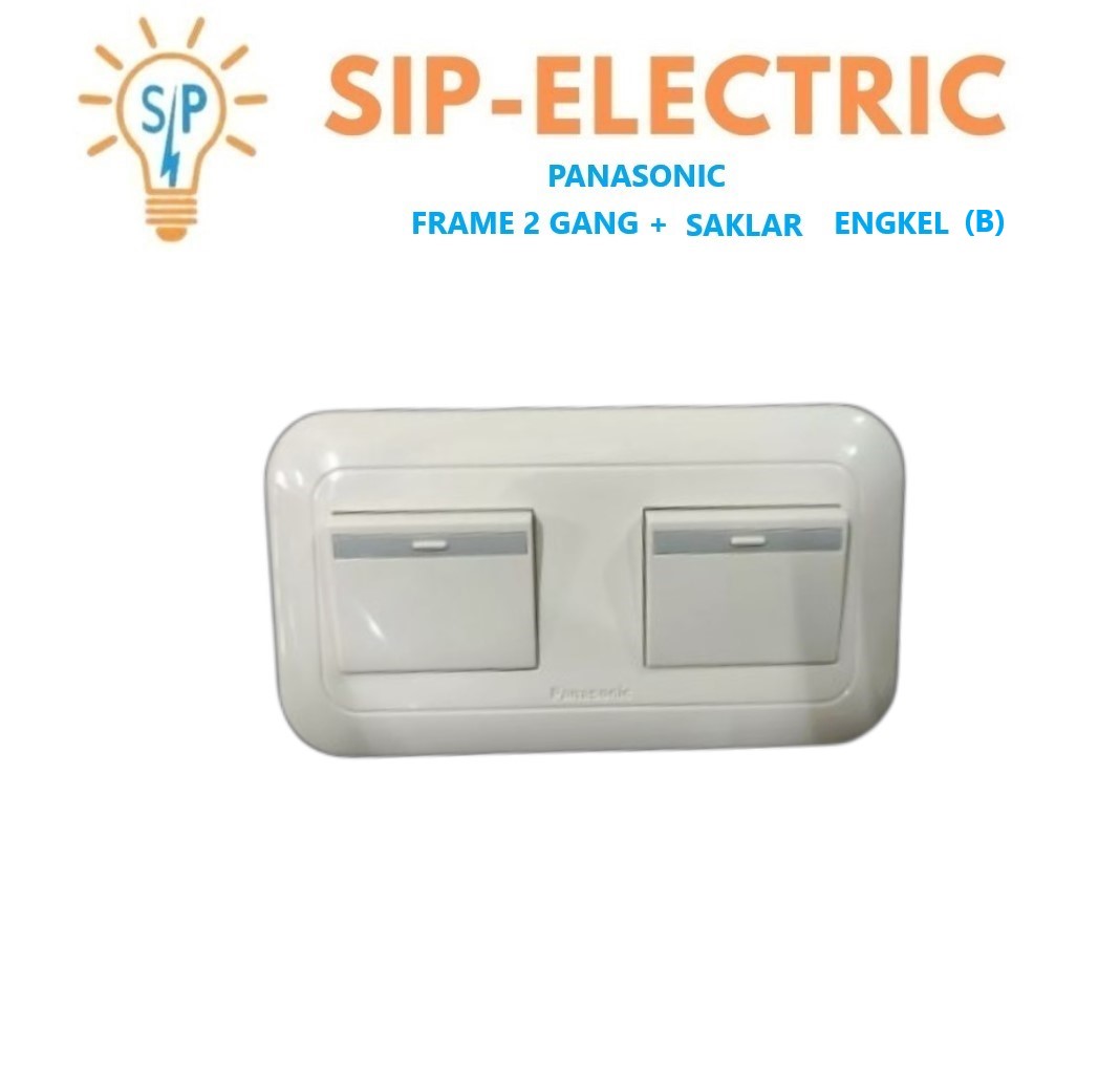 PANASONIC 2GANG SAKLAR ENGKEL GANDA 2 MATA BESAR WIDE SERIES PUTIH IB ...