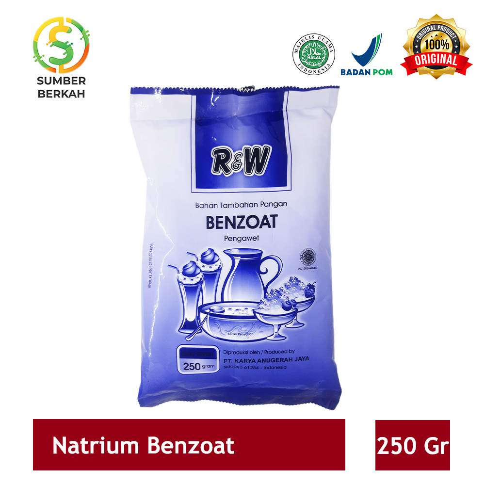 Natrium Benzoat Pengawet Makanan Minuman Rajawali R&W RW 250 g | Lazada ...