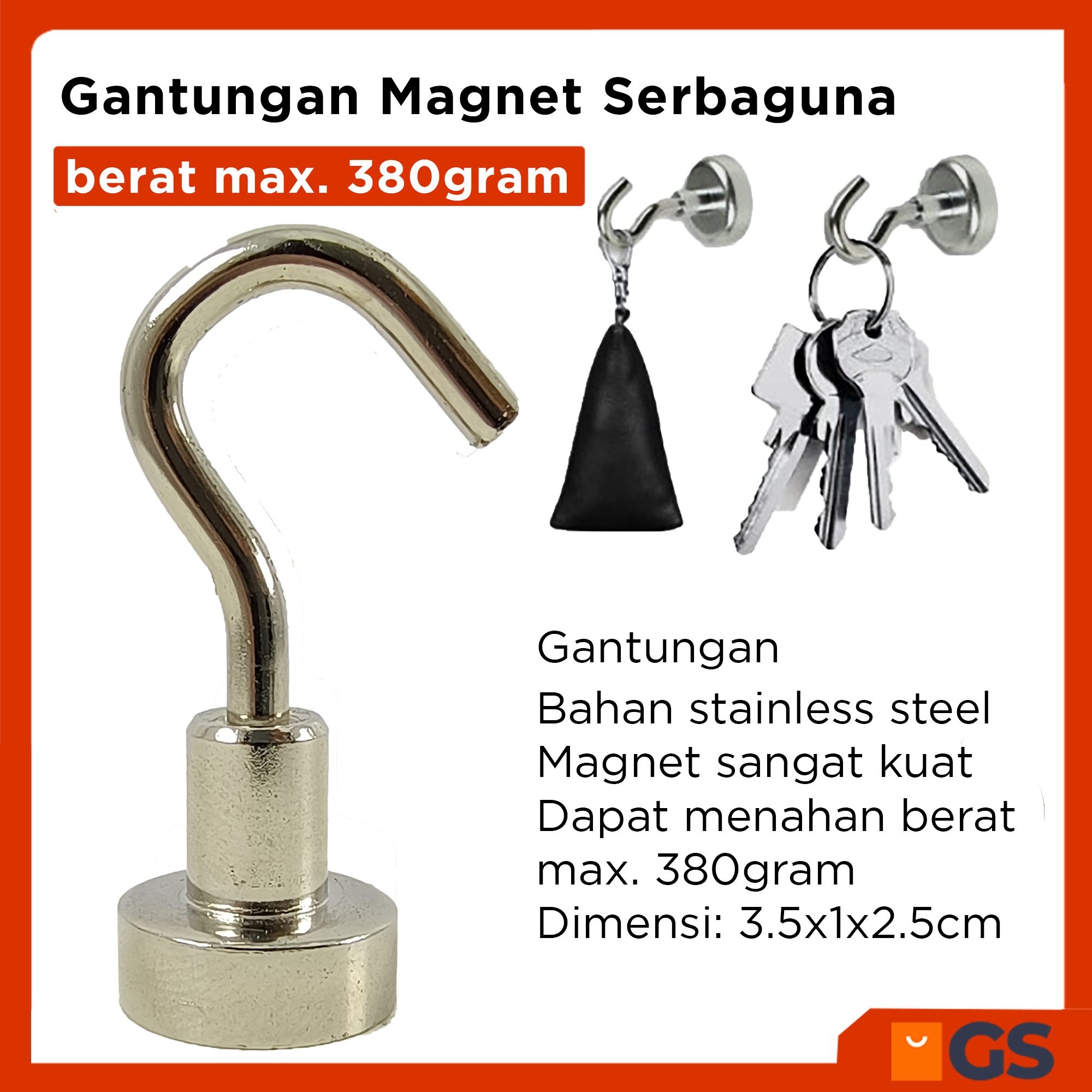 Gantungan Magnet Serbaguna Besi Tempel Kuat Hook | Lazada Indonesia