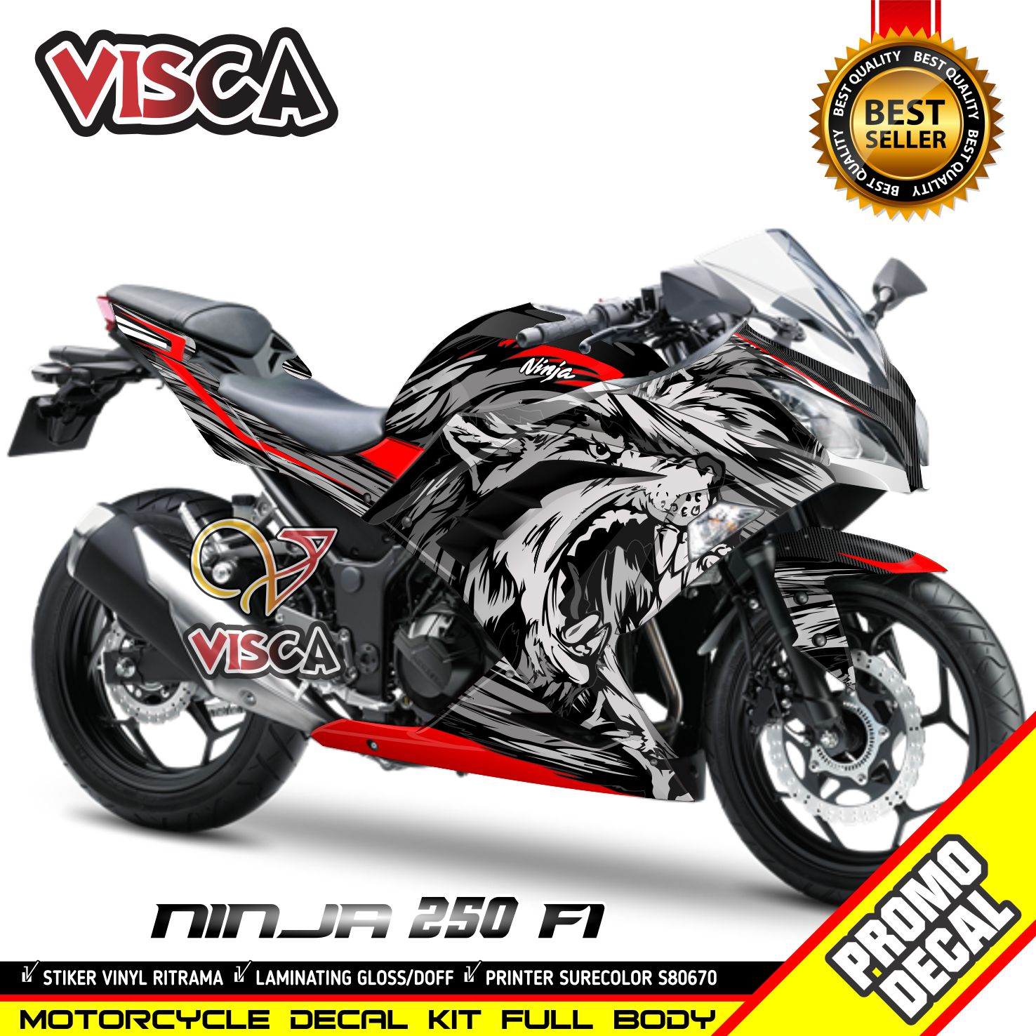Stiker Ninja 250 Fi Striping Ninja 250 Fi Decal Motor Ninja 250 fi Full ...