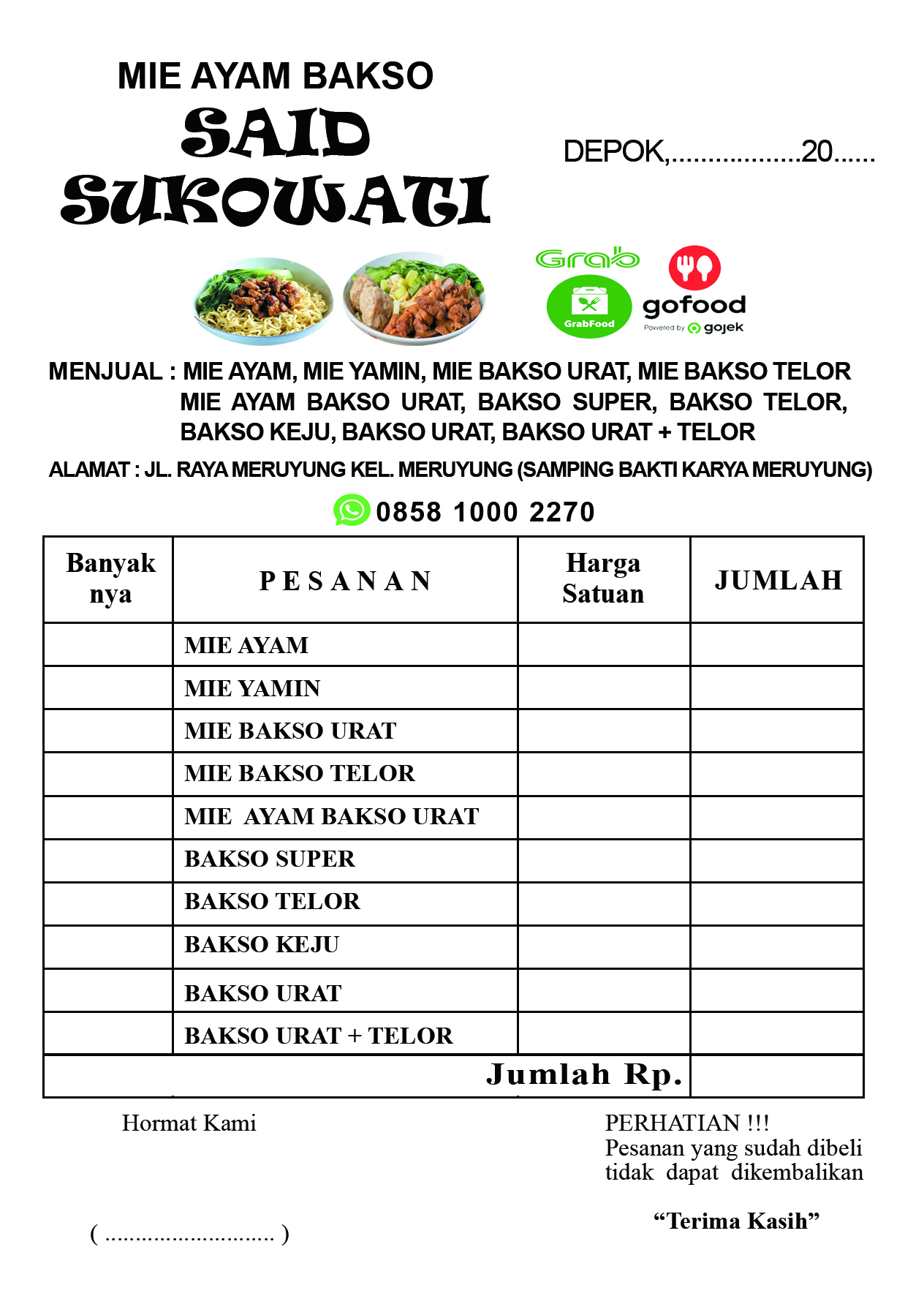 Cetak nota | Nota Custom | Nota Olshop | Nota Bon | ukuran 10,5 x 16,5 ...
