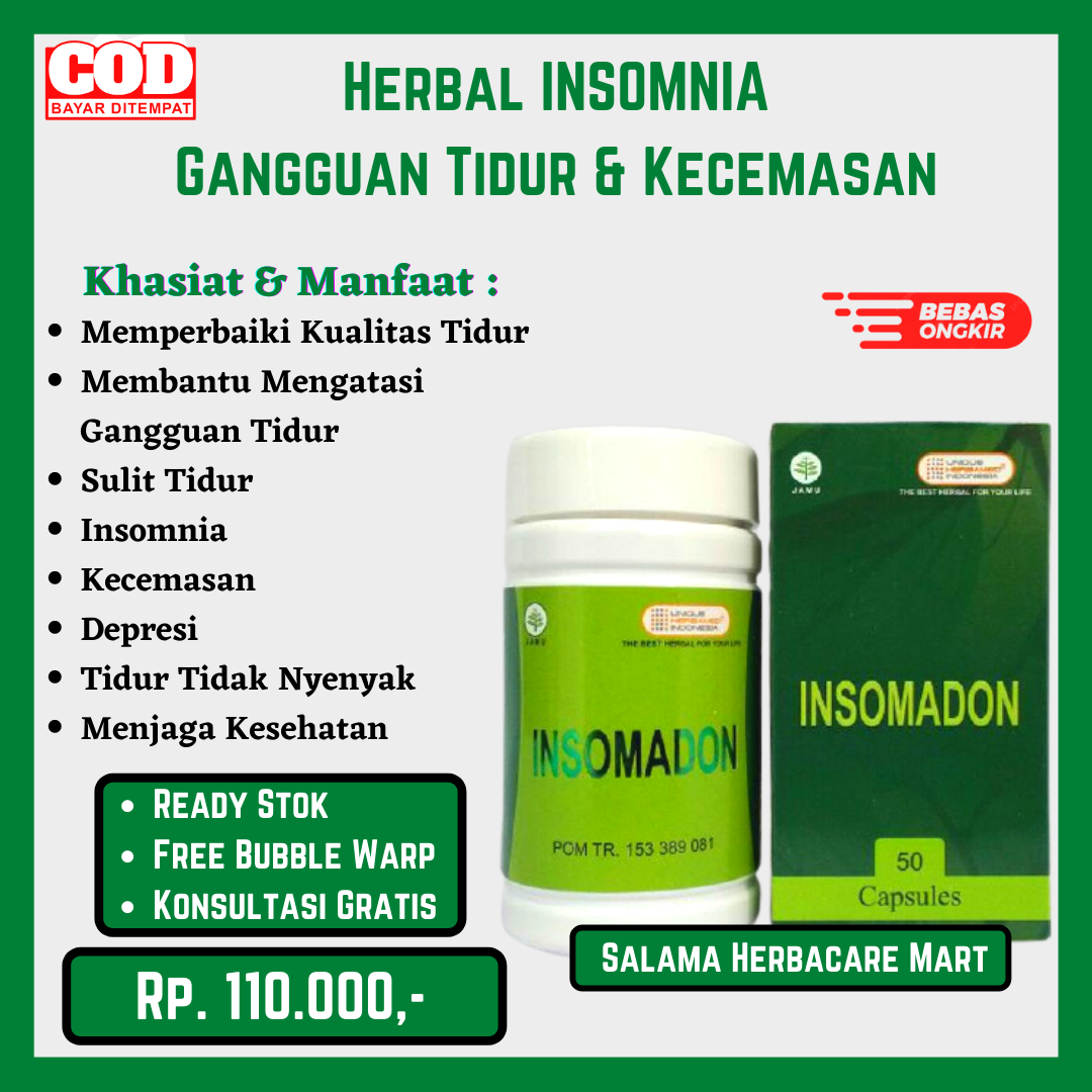 INSOMADON 50kps Herbal Obat Insomnia Susah Tidur Gangguan Tidur ...