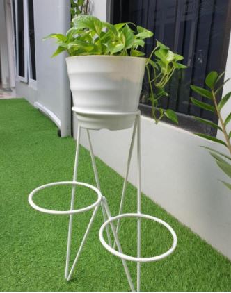 Rak Pot Bunga Rak Besi Pot Bunga Standing Pot Tempat Pot 3 Lubang ...