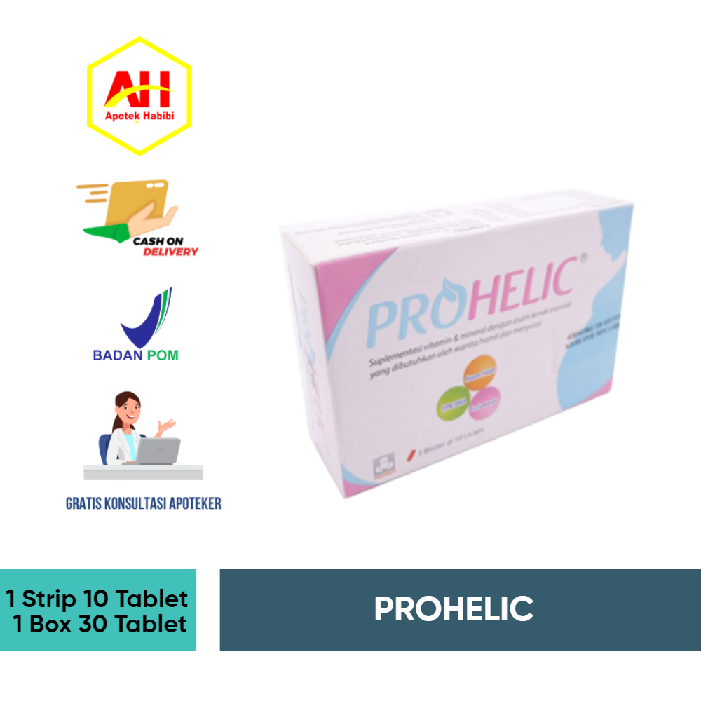 PROHELIC PROHELIX FROHELIC VROHELIC 1 BOX ISI 3 STRIP VITAMIN IBU HAMIL ...
